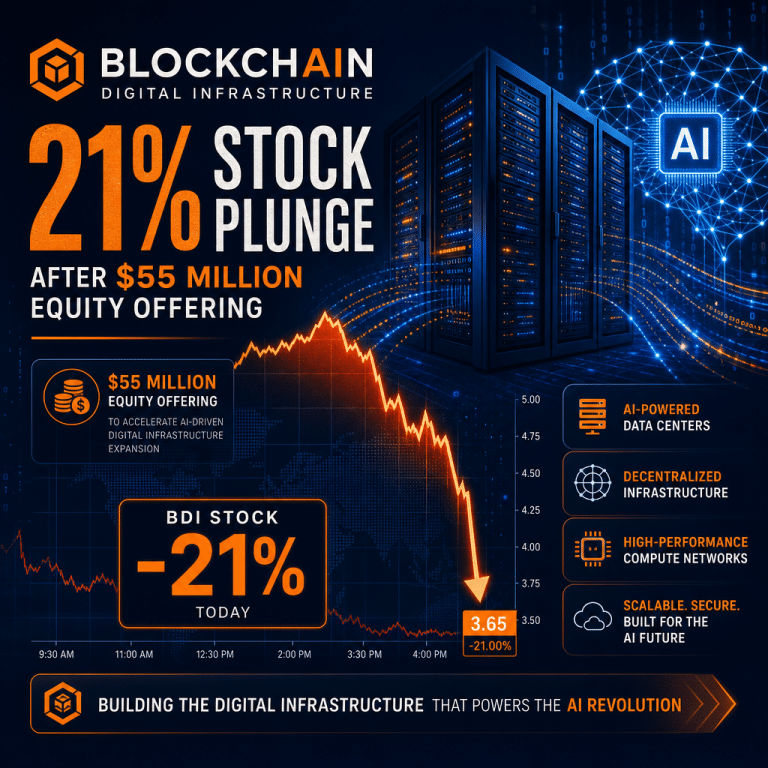 BlockchAIn Digital Infrastructure Stock Falls 21 Percent After 55 ...